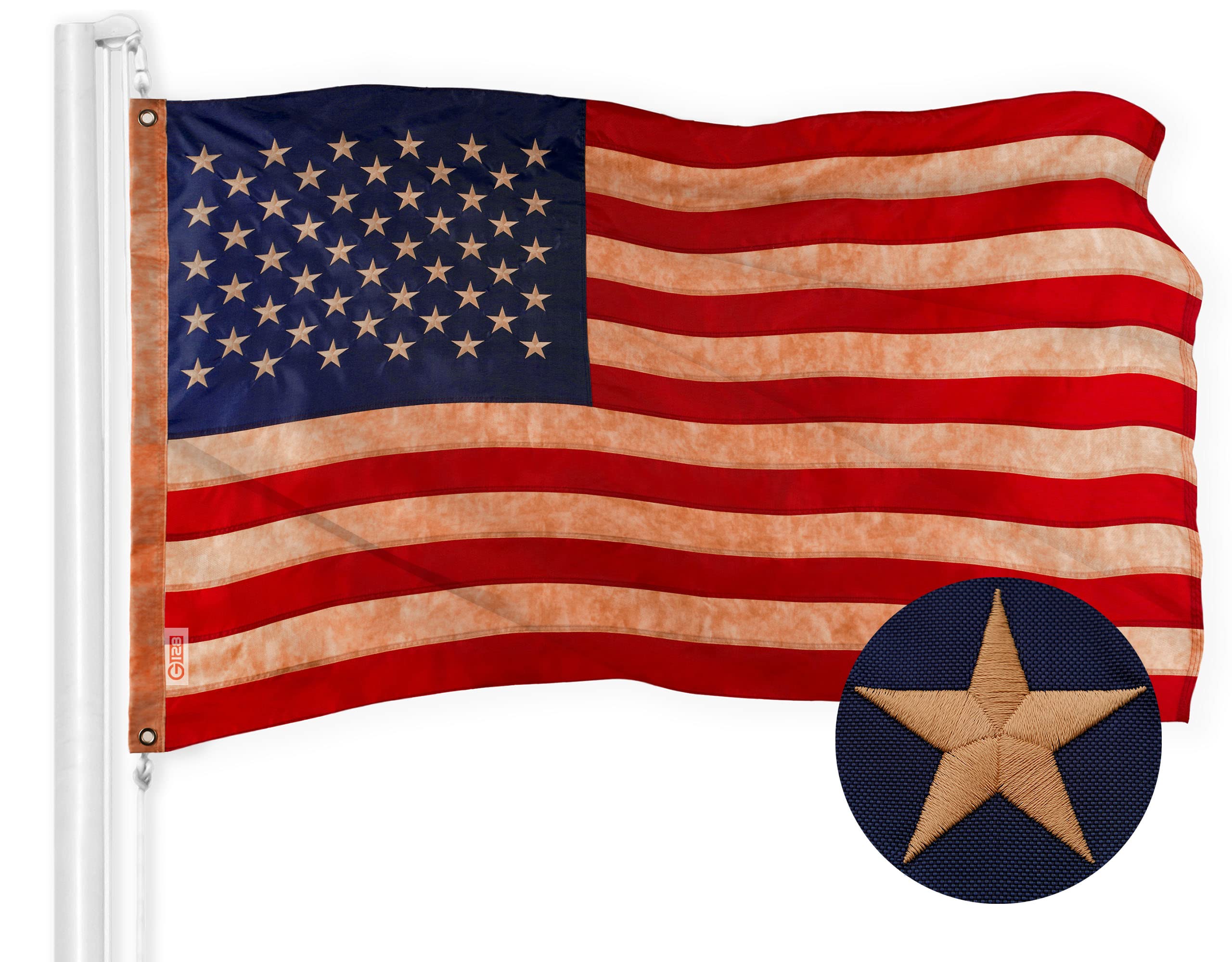 Amazon.com : G128 American USA Tea-Stained Flag | 2.5x4 Ft | ToughWeave ...