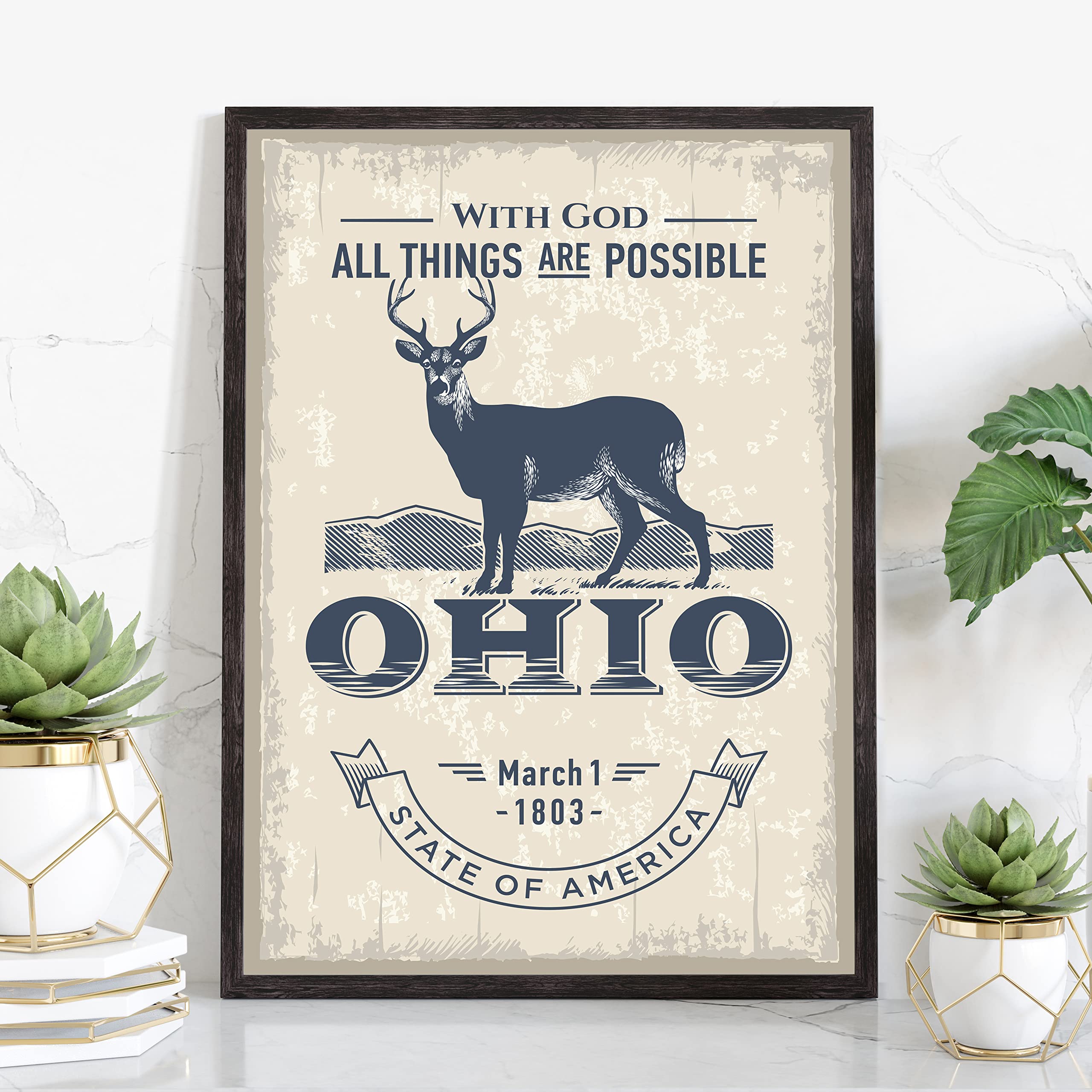 Amazon.com: Ohio State Poster Print, Ohio State Emblem Poster, Ohio ...