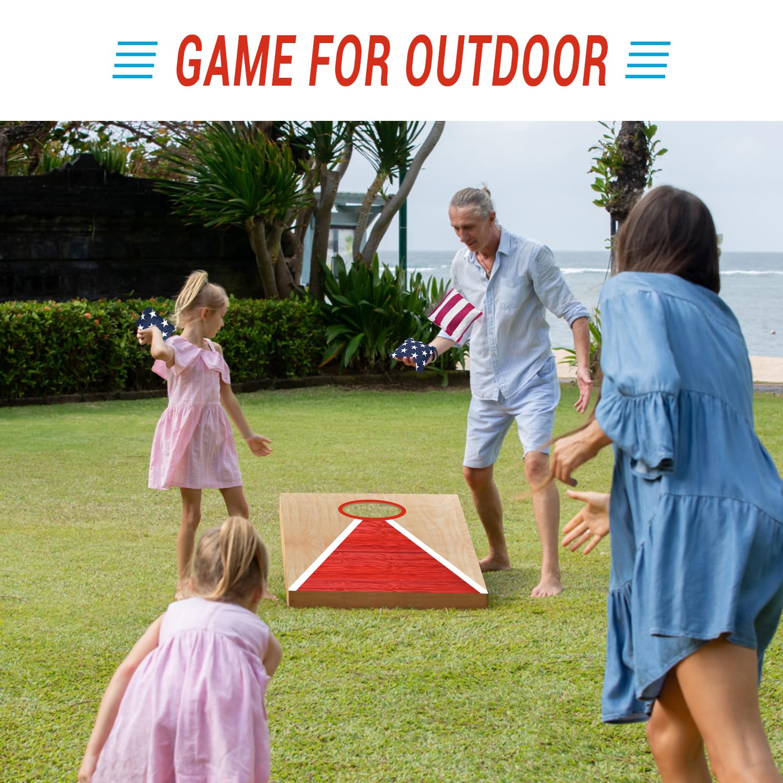 Cornhole Boards Corn Hole Game: 4' x 2' / 3' x 2' Solid Wood Cornhole ...