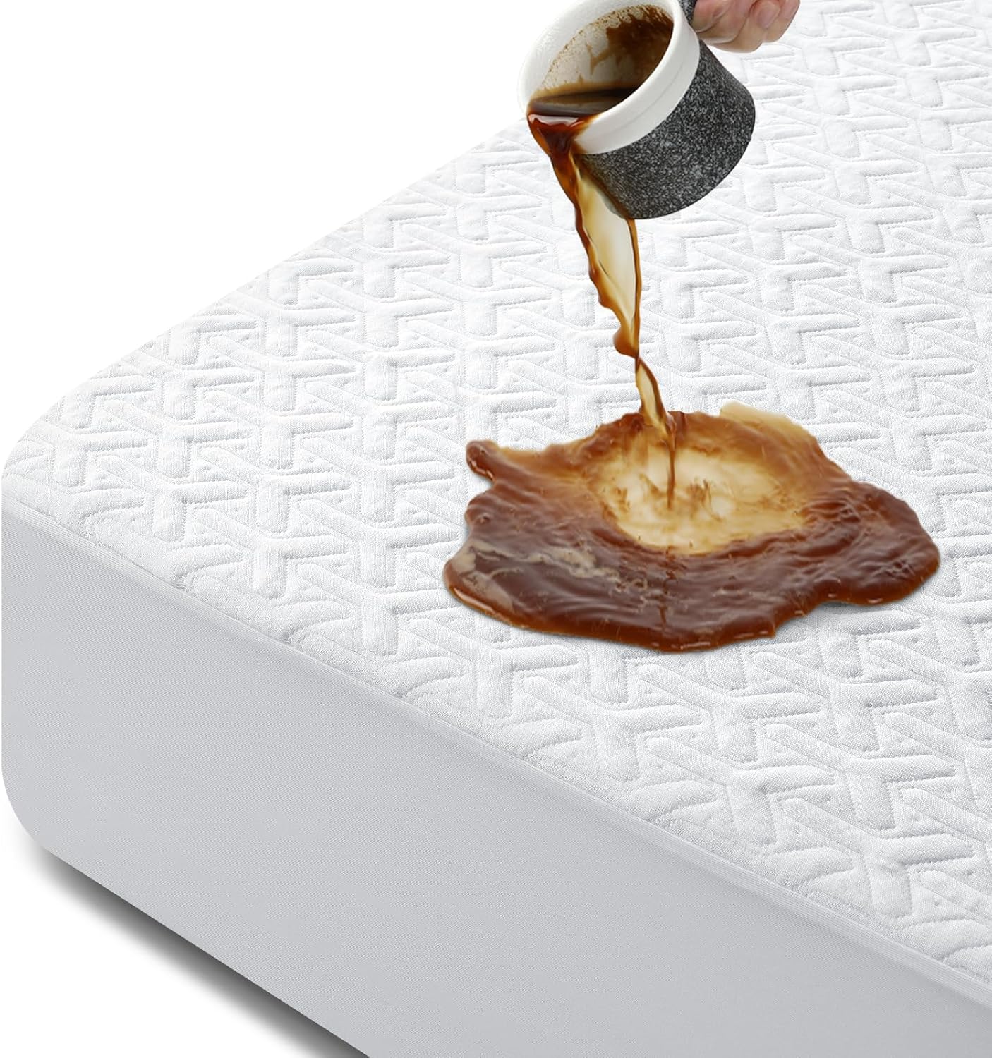 Luffield Queen Size Waterproof Mattress Protector Bamboo Mattress Pad ...