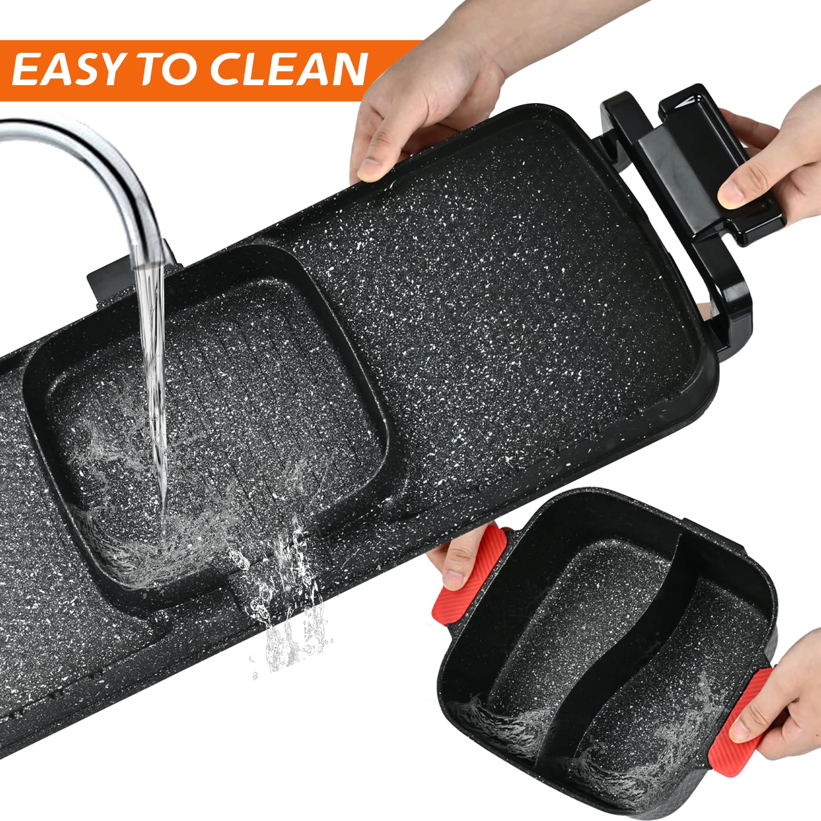 GELTTULU Hot Pot with Grill, 2700W 3 in 1 Electric Grill Indoor ...