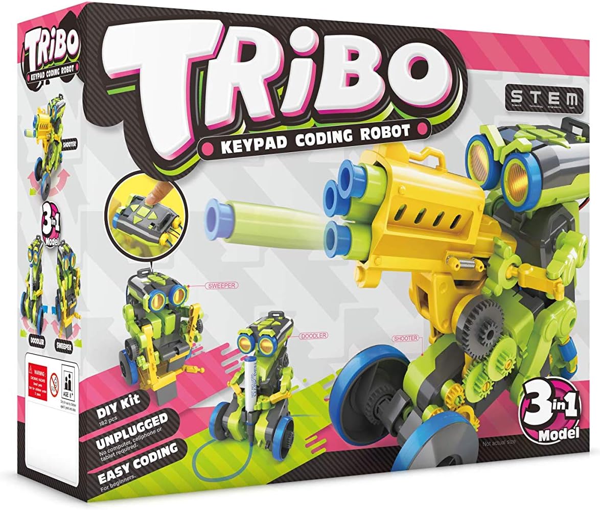 CONSTRUCT & CREATE Tribo 3-in-1 Keypad Coding Robot : Amazon.co.uk: Toys & Games