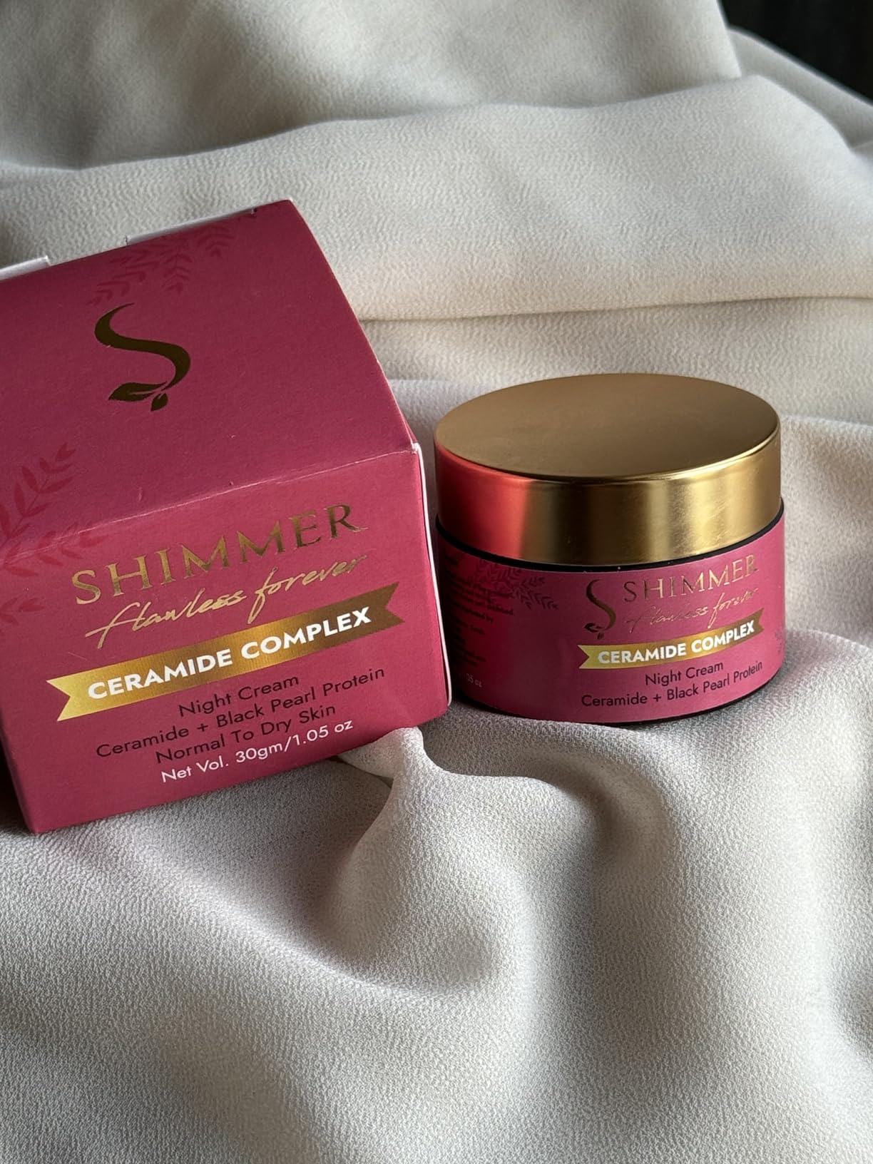 Shimmer Ceramide Complex Face Cream with Black Pearl Protein | Barrier ...