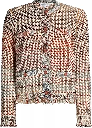 Amazon.com: Veronica Beard Women's Sariyah Knit Jacket, Red Multi, M ...