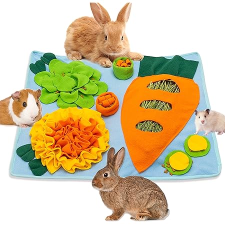 Amazon.com : Tokihut Rabbit Foraging Mat - Large 25" x 25" Boredom ...