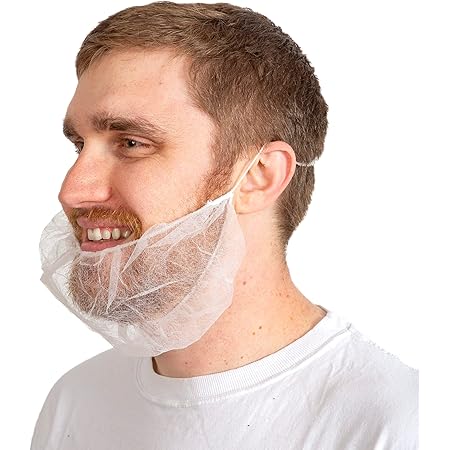 300 Pcs Disposable Beard Net with Elastic Bands Comfortable Protective ...