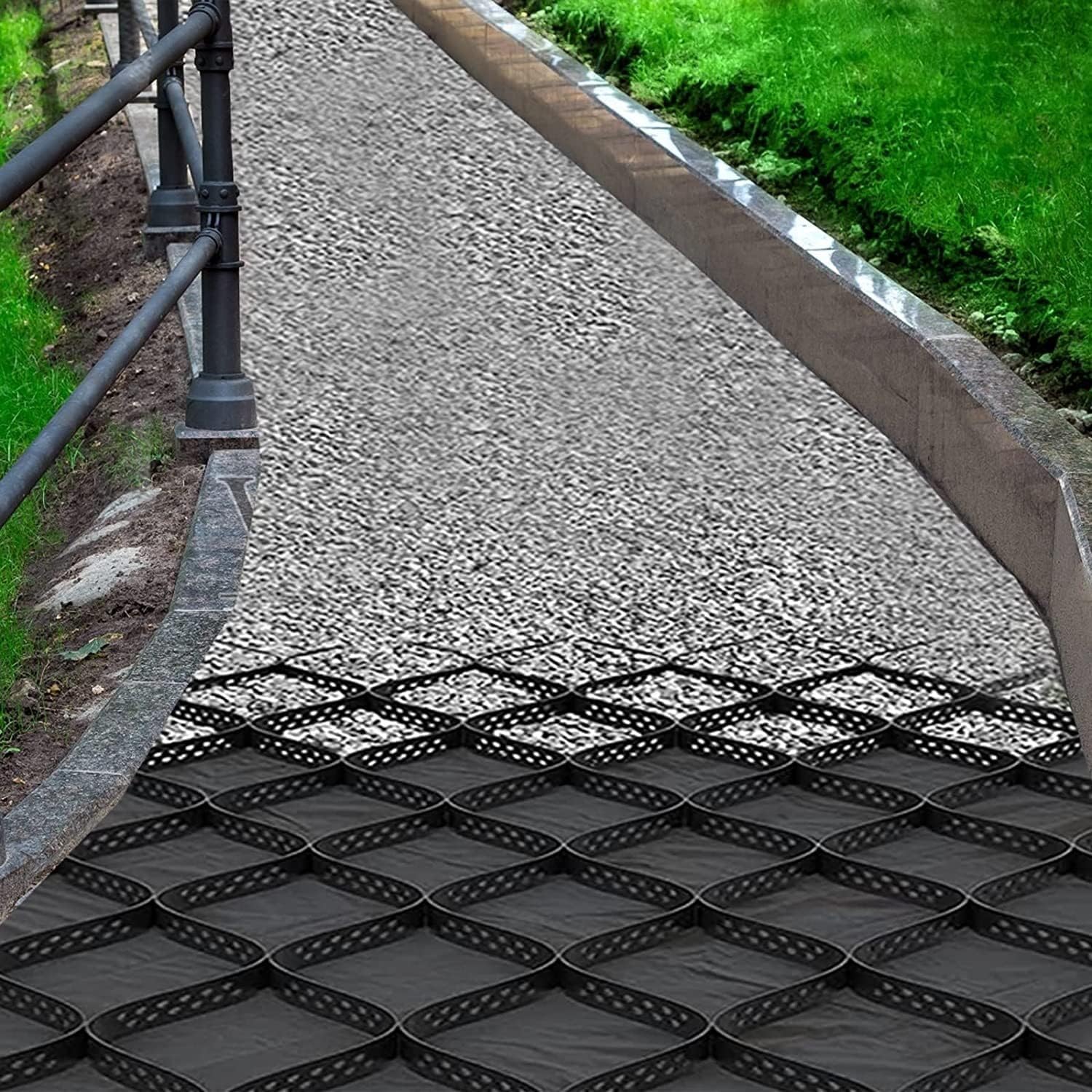 2 Inch Ground Grid for Walkways, Retaining Walls & Slope Stabilization ...