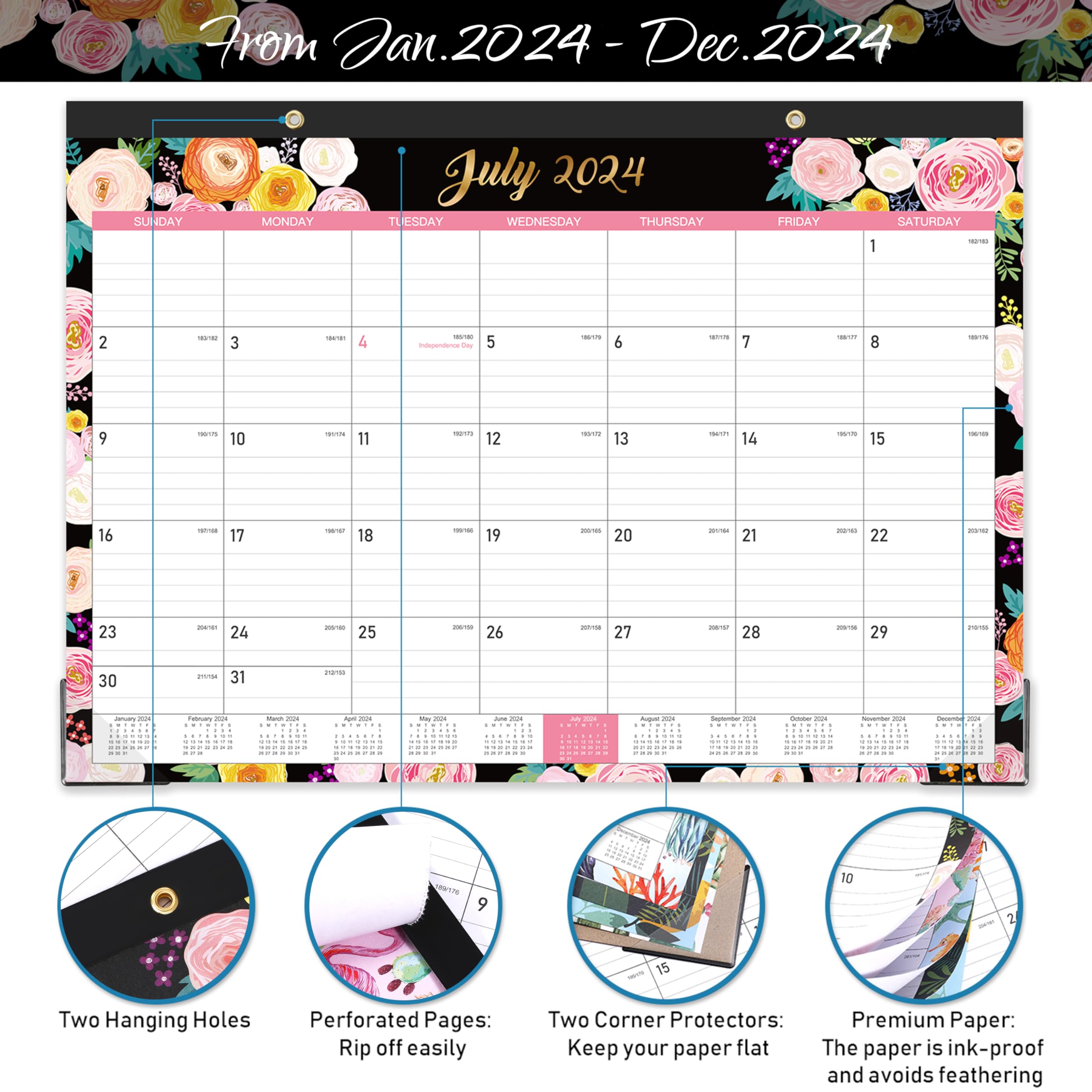 Snapklik.com : 2024 Desk Calendar - 12 Monthly Desk/Wall Calendar 2024 ...