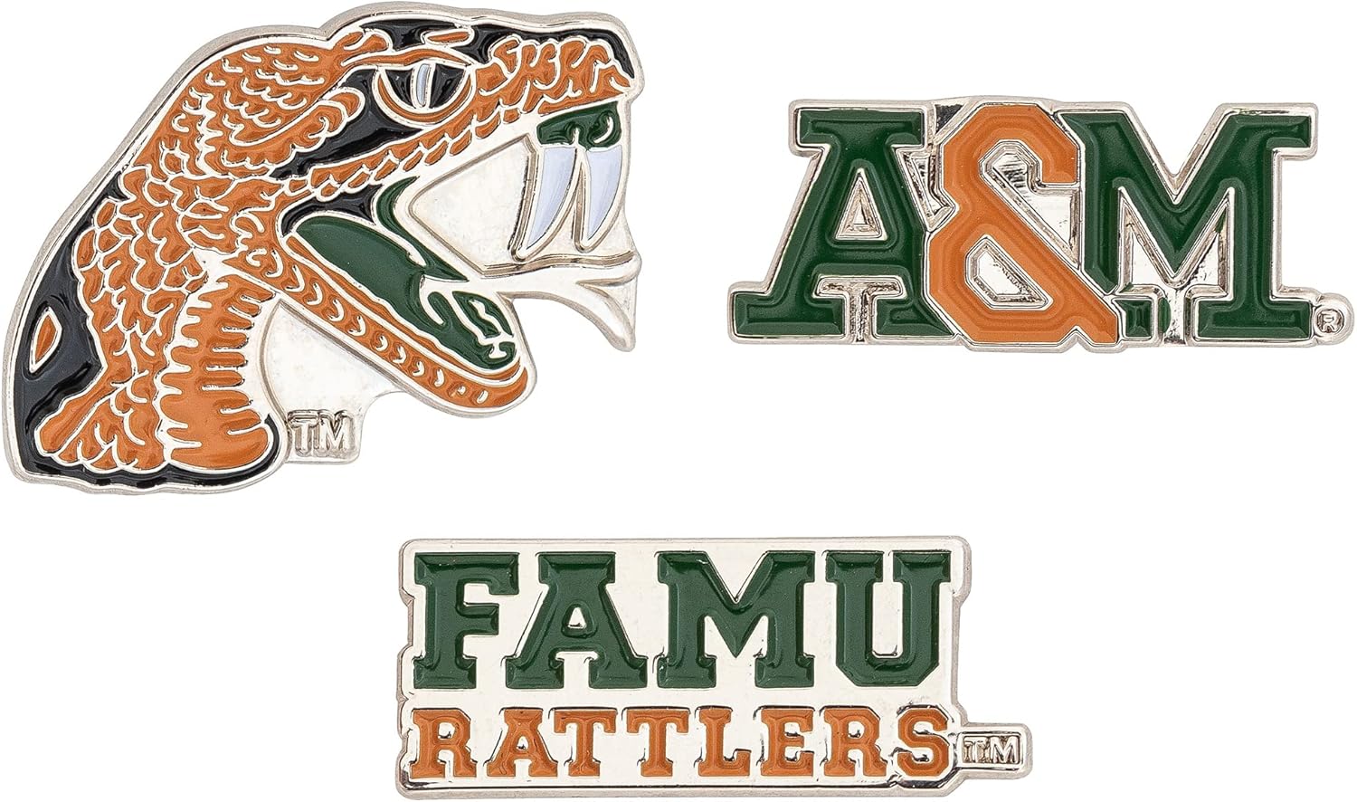 Amazon.com: Desert Cactus Florida A&M University Lapel Pins 3 Pack FAMU Rattlers Logo Enamel ...