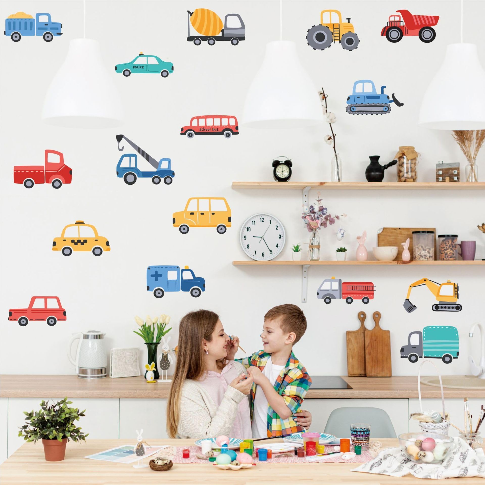 Amazon.com: Car and Truck Wall Decals - Nursery Decor, Watercolor Wall ...