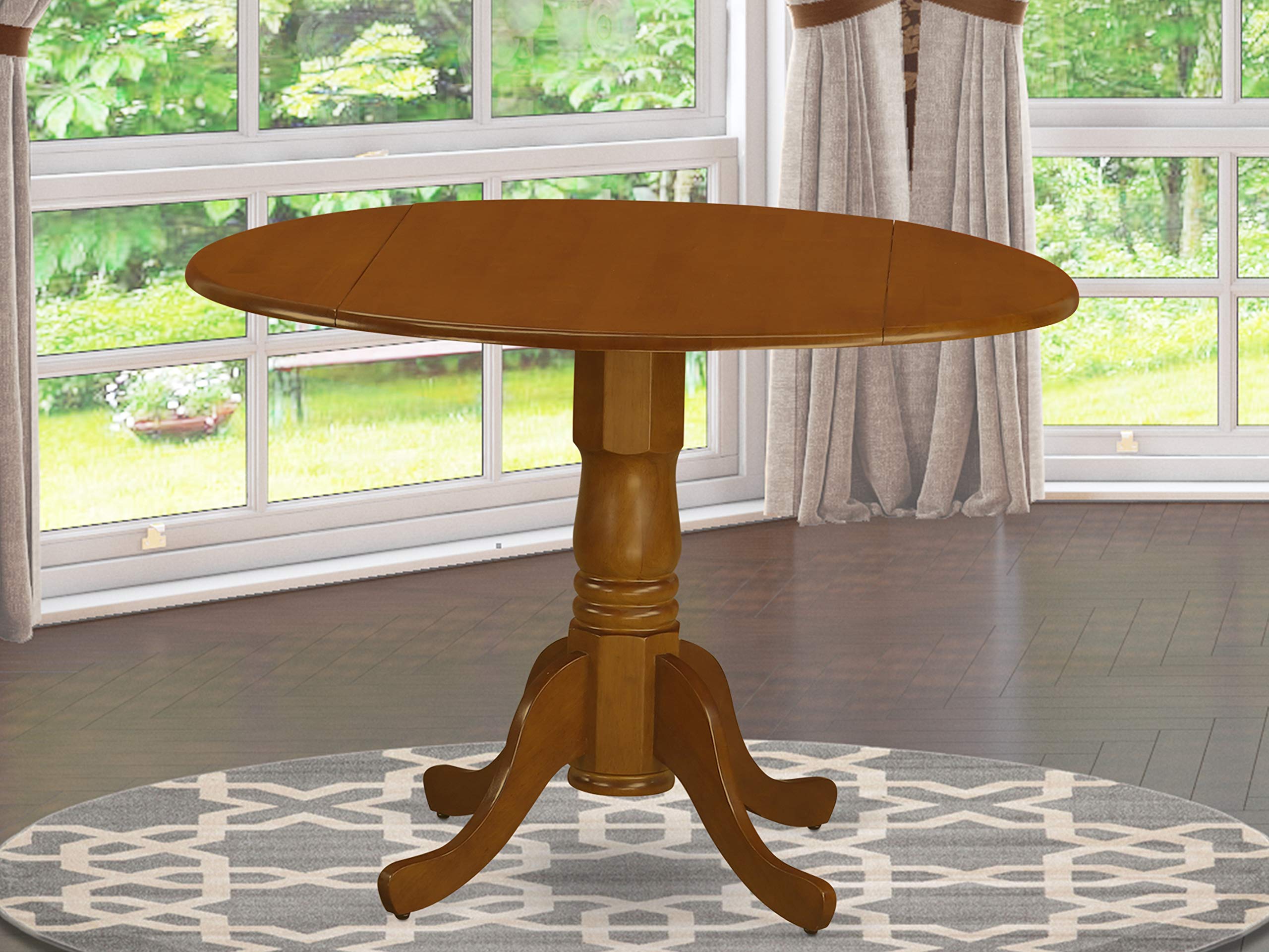 Buy DLT-SBR-TP Round Table with 29" Drop Leaves in Saddle Brown Online ...