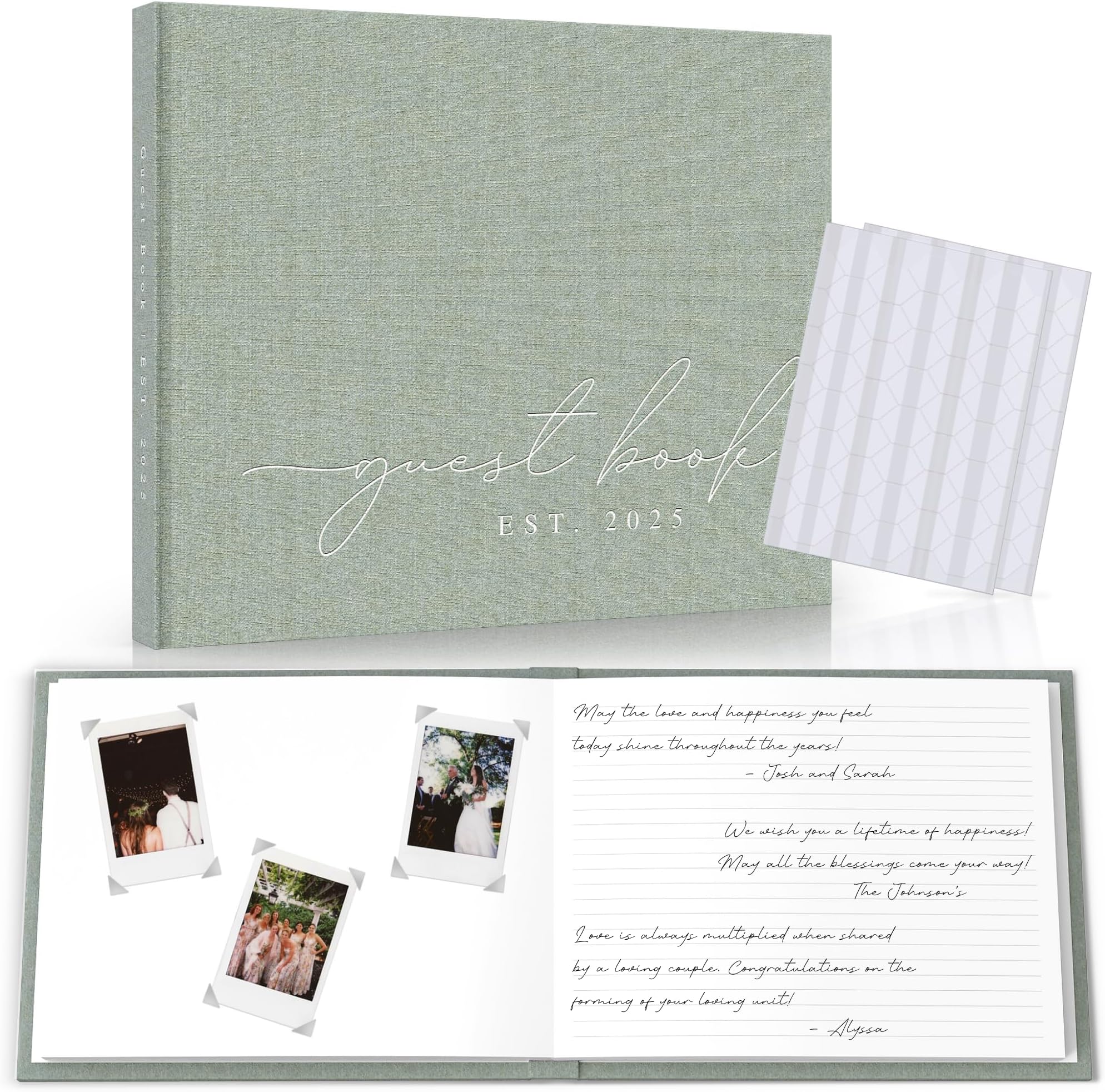 Amazon.com: Premium Wedding Guest Book - Baby Shower Guest Book ...