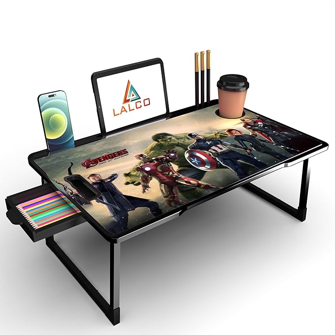 Laptop Table Premium Foldable Wooden Mini Laptop Table for Bed, Study ...