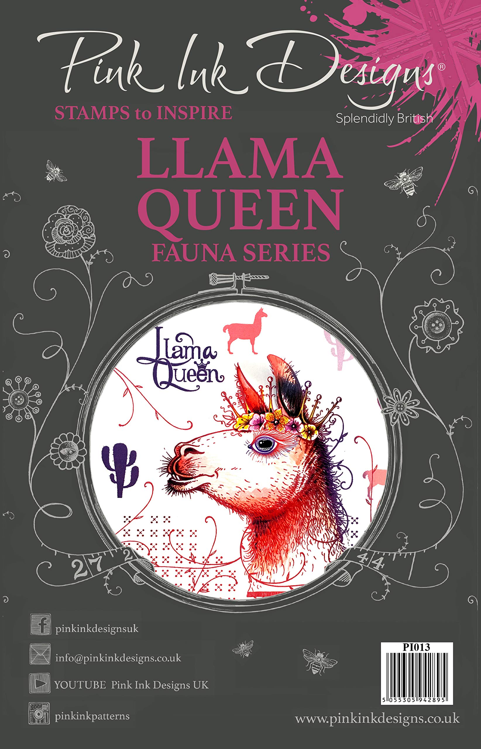 Pink Ink Designs Pink Ink-Llama Queen-A5 Clear Stamp : Amazon.co.uk ...