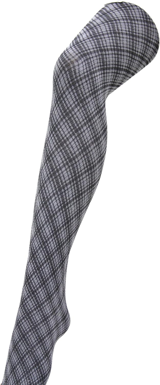 YELETE Diamond Shape Plaid Pattern Nylon Tights - One Size at Amazon ...
