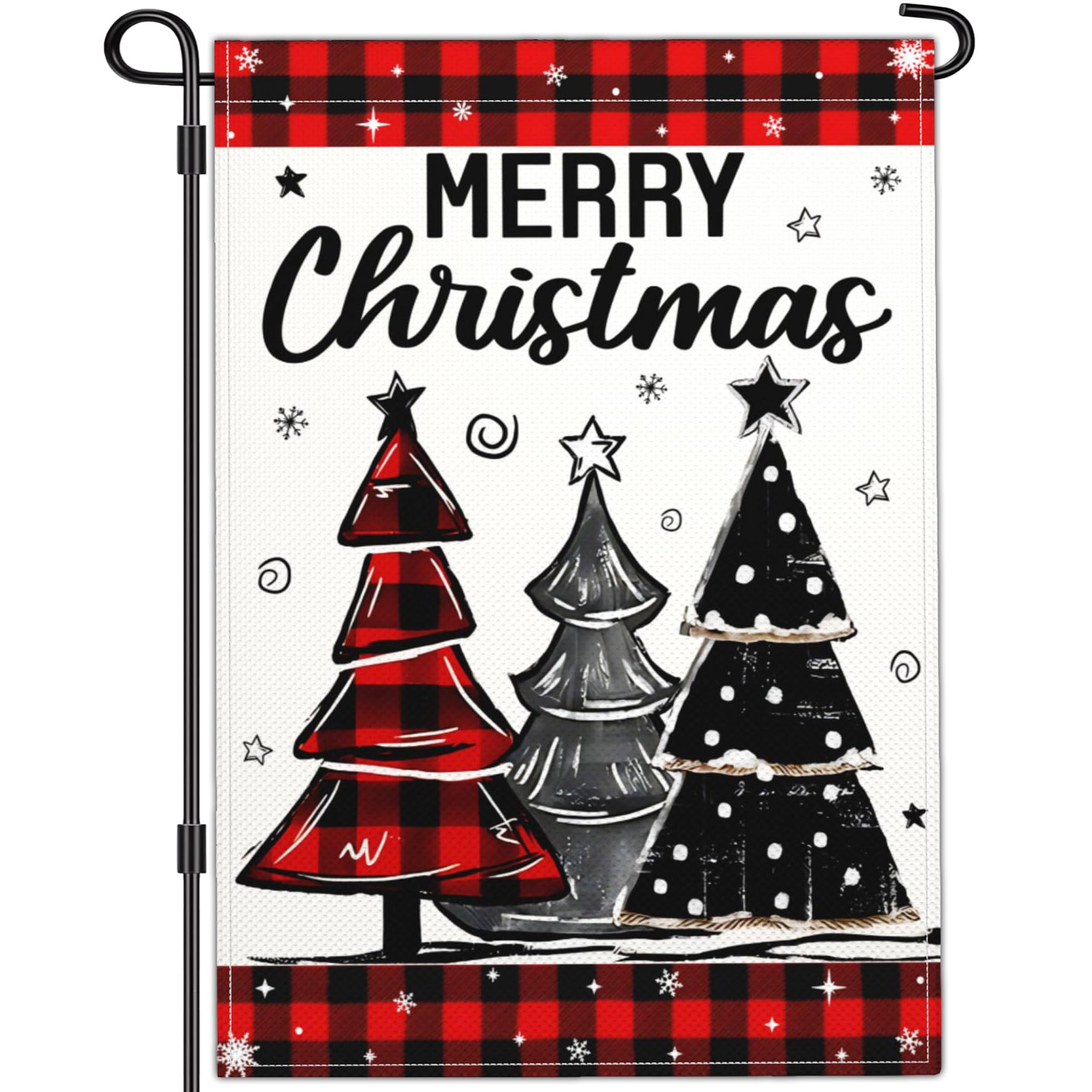 Amazon.com : Kmxzint Merry Christmas Trees Garden Flag Small Xmas ...