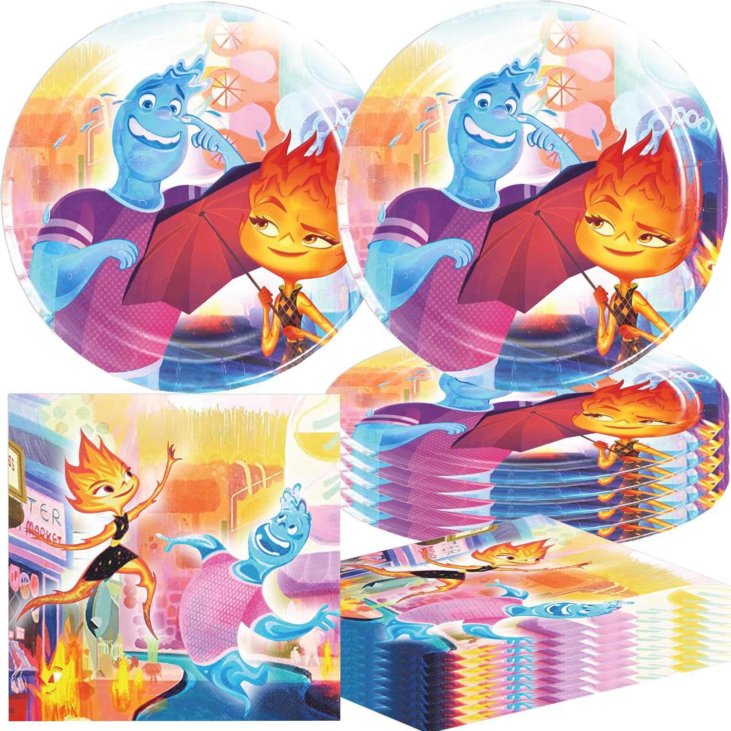 Amazon.com: 40pcs Elemental Birthday Party Supplies,Includes 20 Paper ...