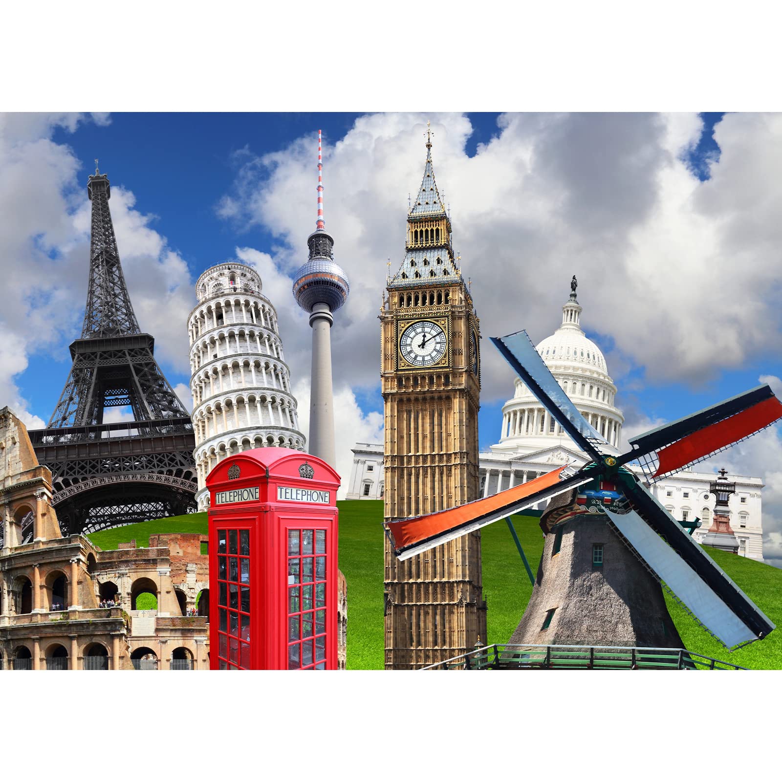HUADADA Jigsaw Puzzles for Adults 1000 Pieces, Famous Buildings ...