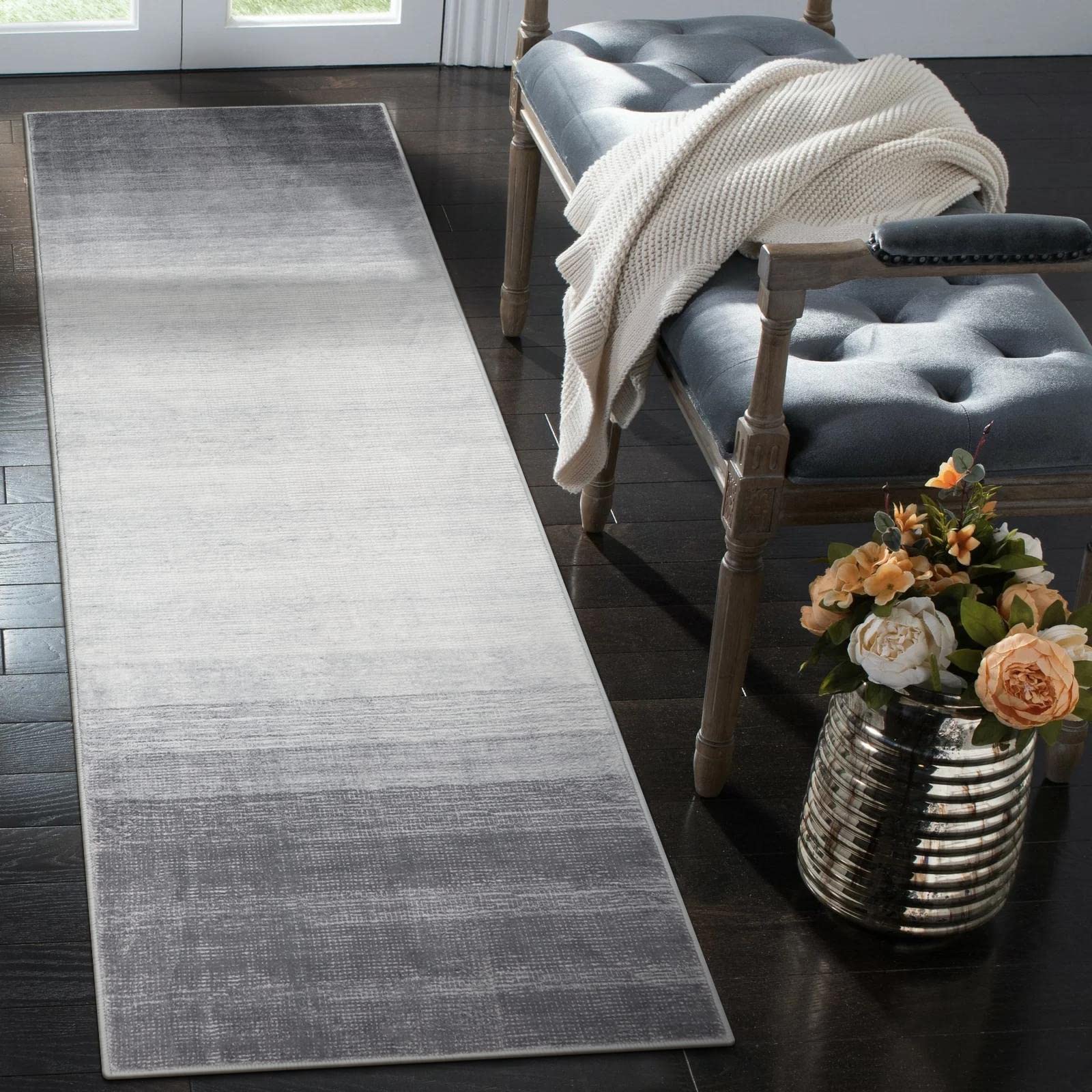 Amazon.com: Wonnitar Modern Ombre 2x6 Runner Rug, Washable Grey Kitchen ...