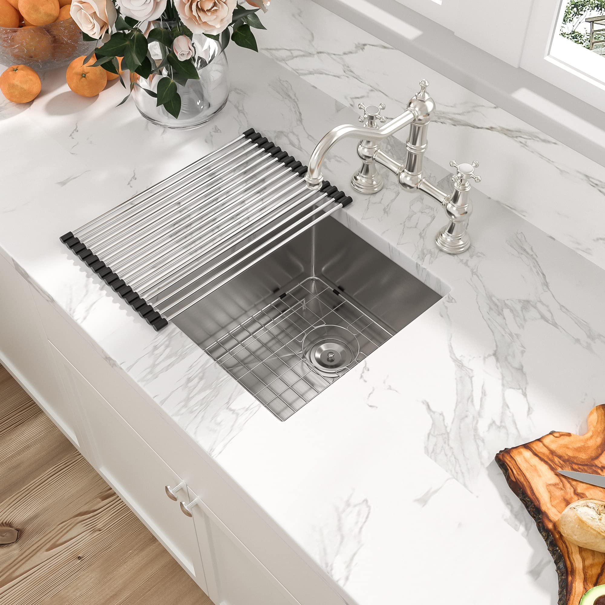 Snapklik.com : 17 Bar Sink Undermount - Sarlai 17x17 Square Single Bowl ...
