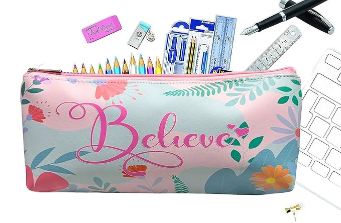 Beautiful Flower Print Pencil/Utility/Make up Pouch for Girls : Amazon ...