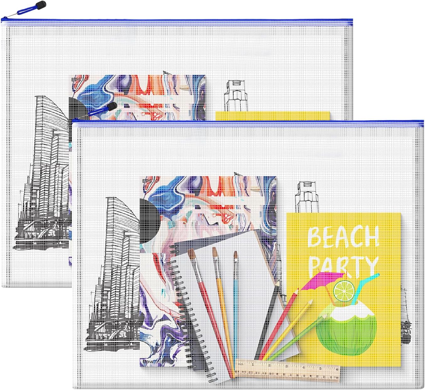 5Pcs Zip Wallets A4 Zipped Wallets Plastic Wallets Clear Zipper Bags ...