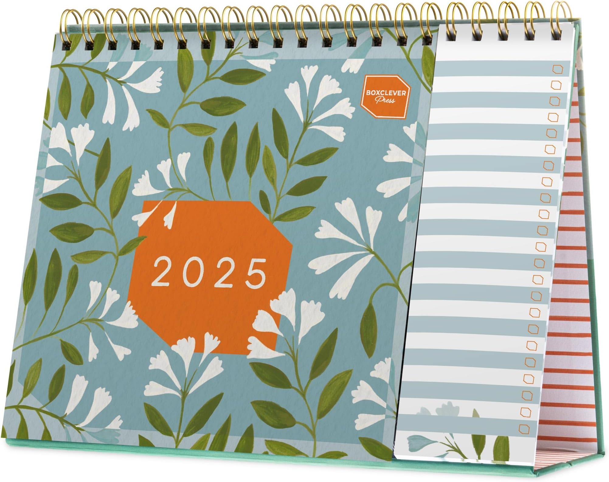 Bloomy Flowers Desk Calendar 2025 - Vase Shaped Calendar with Wooden ...