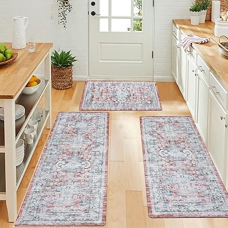 Amazon.com: Pauwer Farmhouse Kitchen Rugs Set of 3 Boho Kitchen Mats ...
