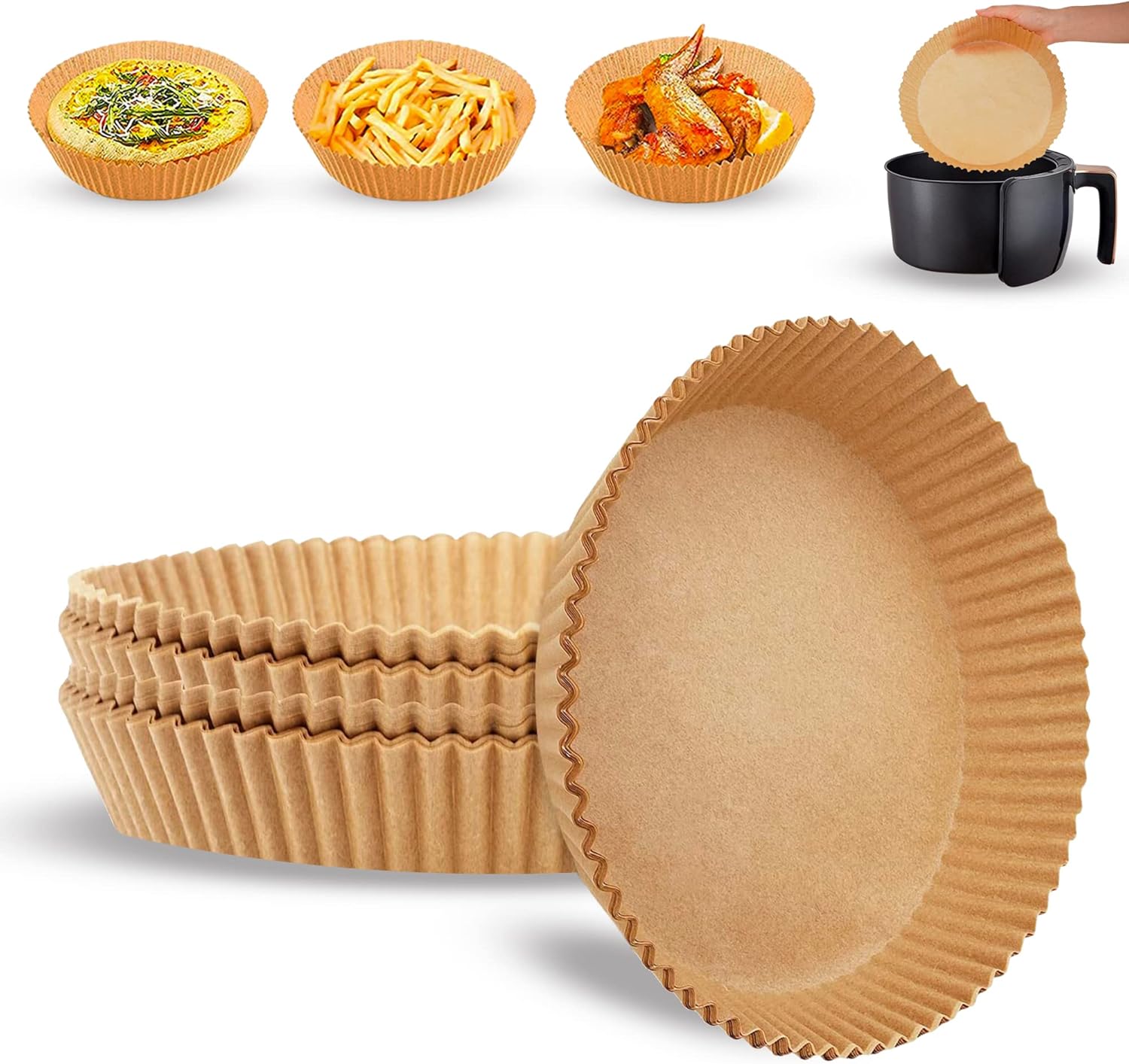 Amazon.com: Molison Air Fryer Paper (16 cm), Air Fryer Oven Paper 3-6 ...