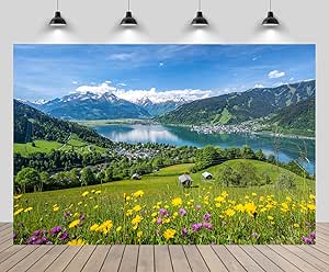 Amazon.com : CHNYWORK 5x3ft Europe Village Summer Backdrop Austria Town ...