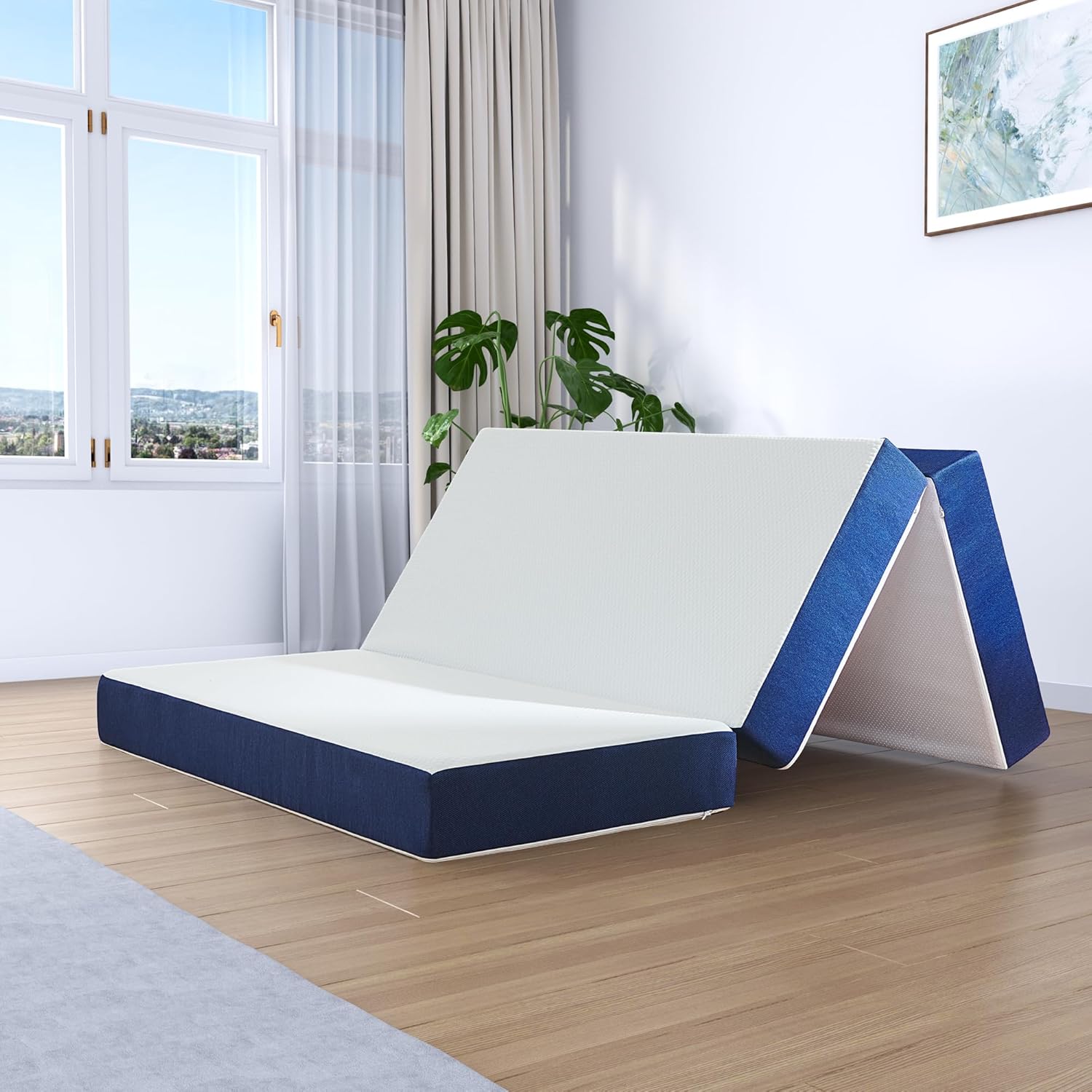 Twolike Matelas pliable pour lit double, 15,2 cm, en mousse à mémoire ...