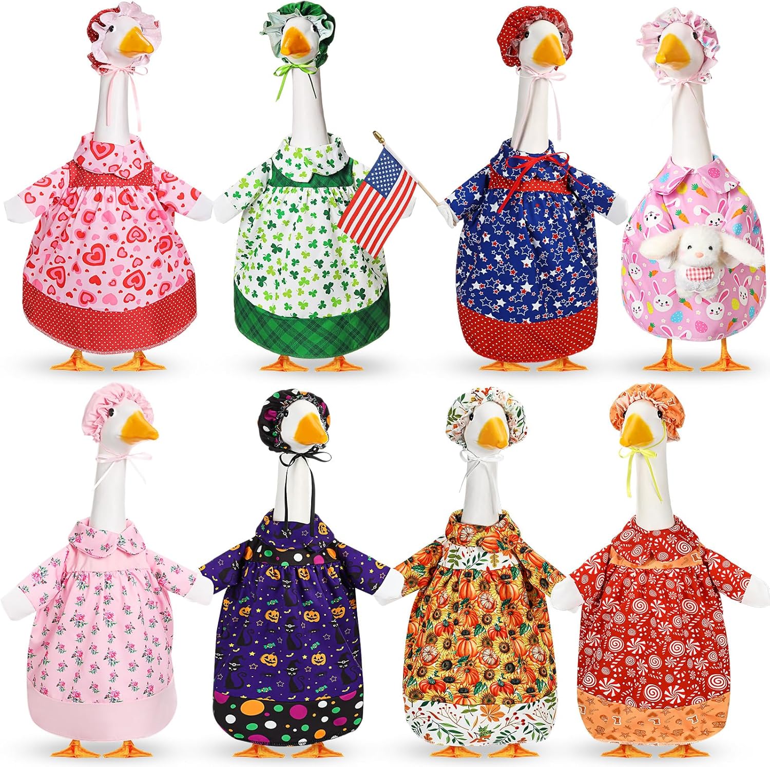Amazon.com: Silicherry 8 Set Seasonal Holiday Goose Outfits Fall ...