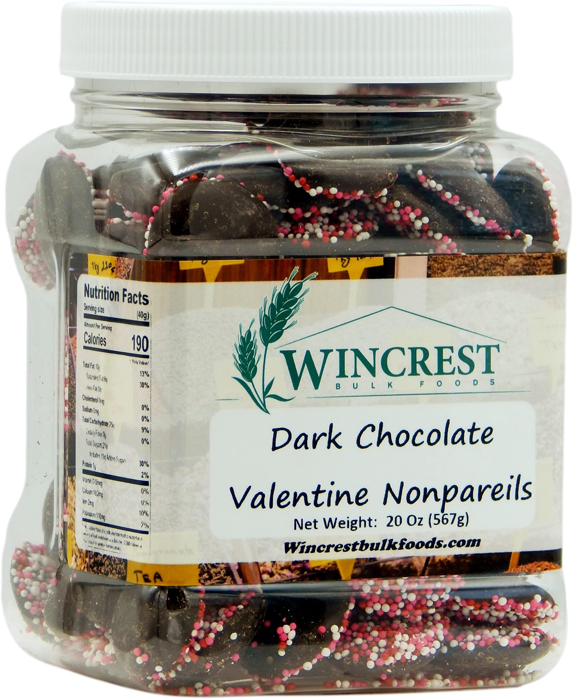 Amazon.com: Dark Chocolate Nonpareils - 2 Pound Bulk Pack - Red and ...