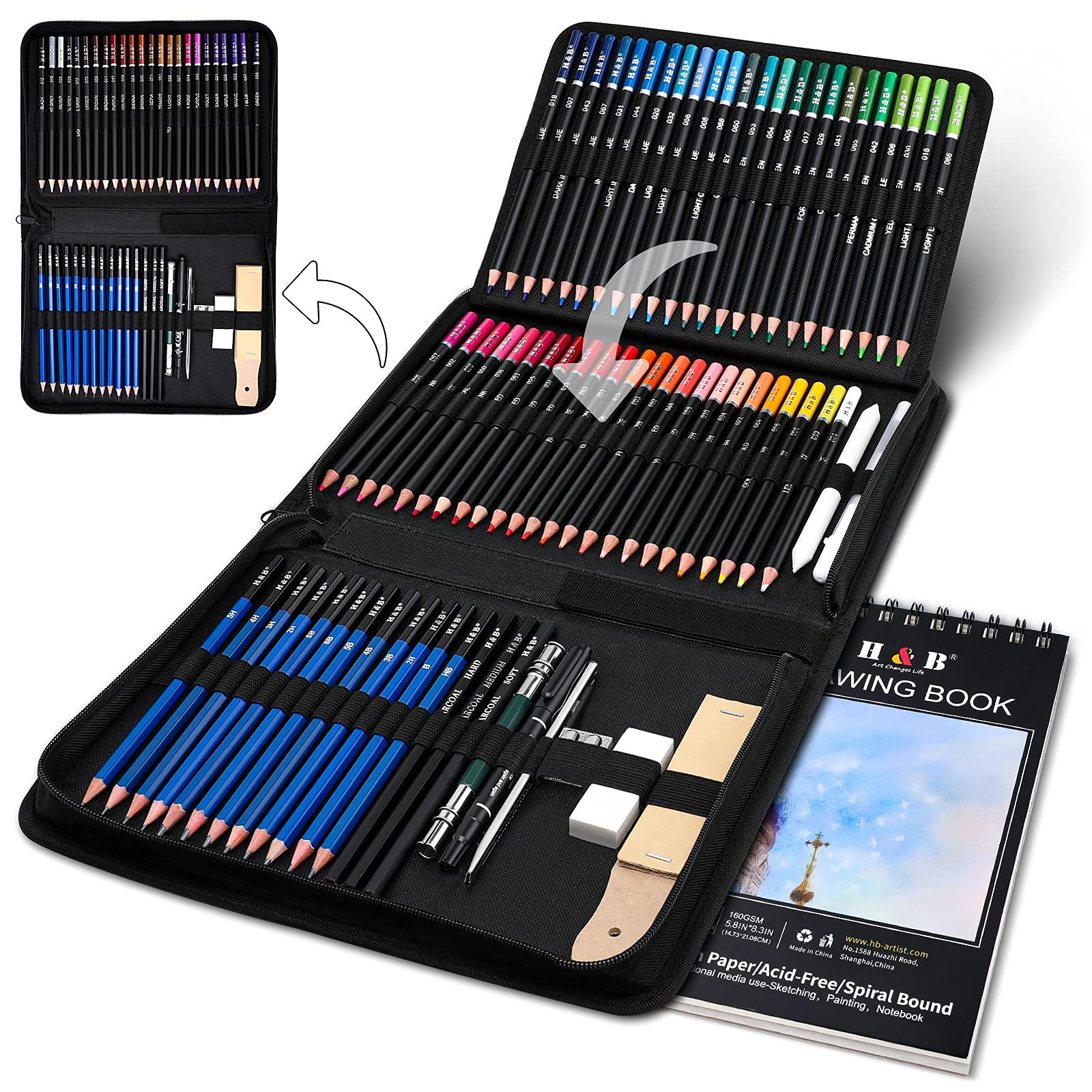 96PCS Drawing Pencils Art Set...B09338C7KV | Encarguelo.com