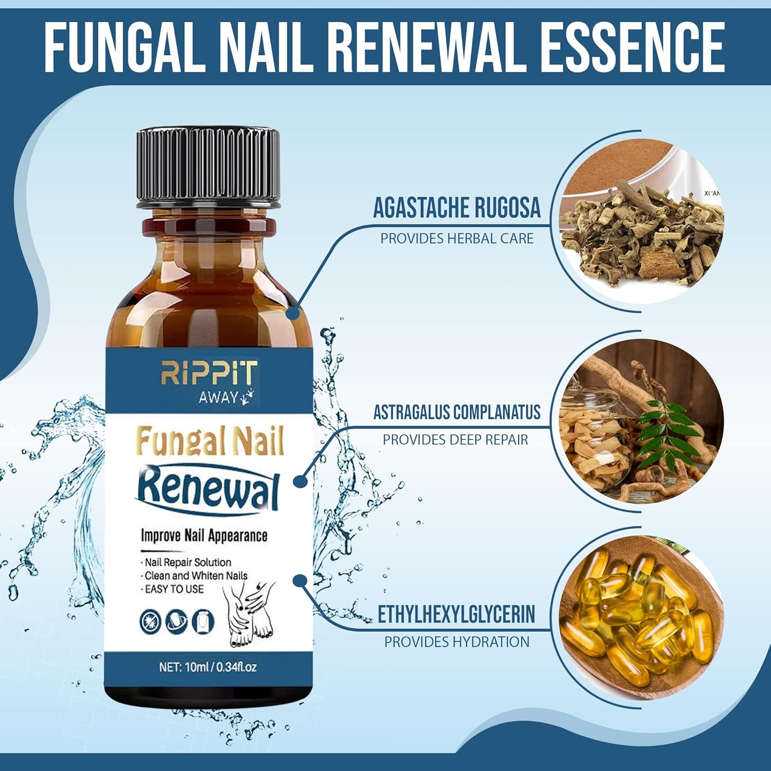 RIPPIT Tratamiento de cuidado de los dedos para uñas más saludables ...