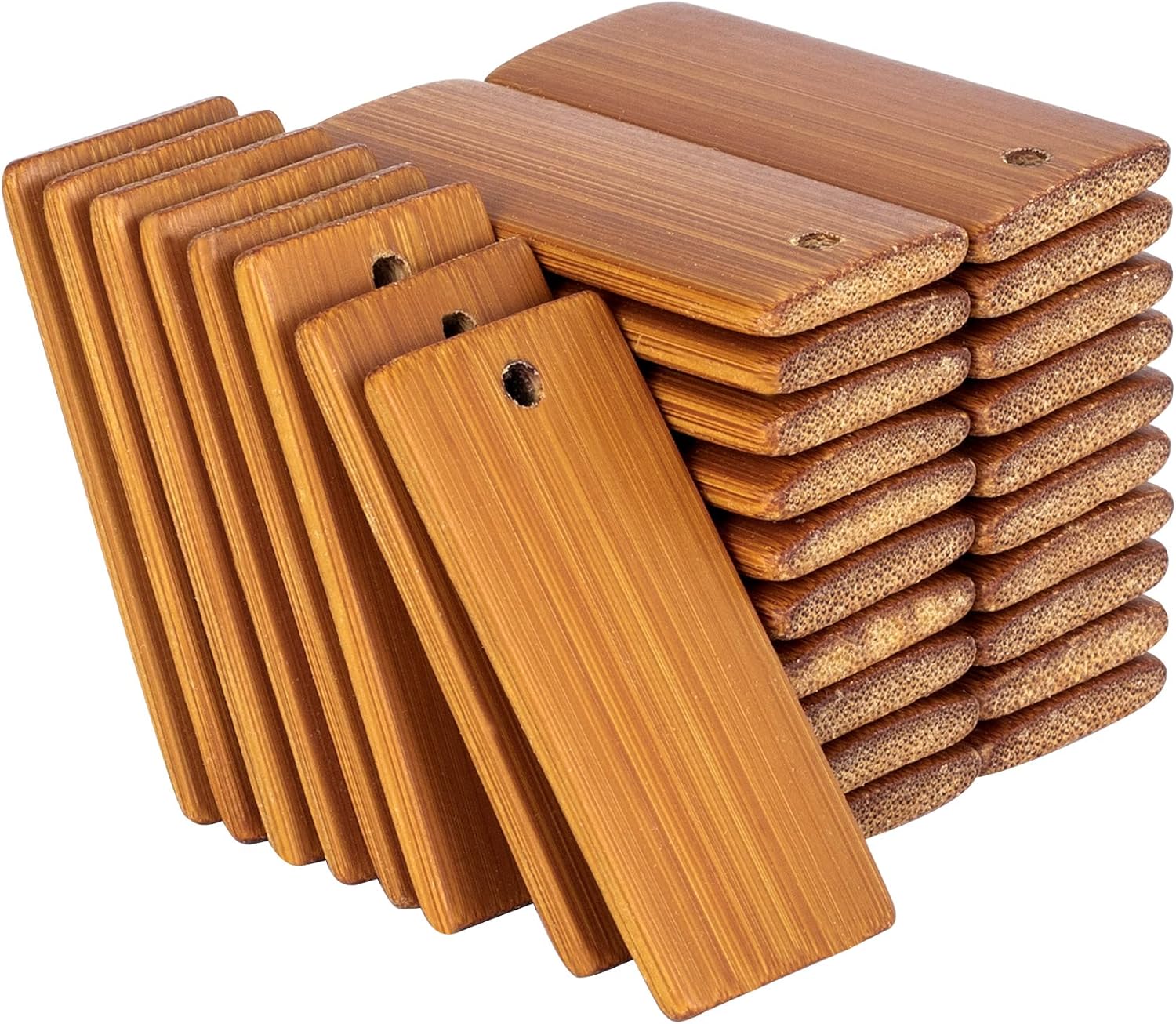 Amazon.com: ANCIRS 100pcs 45x20mm Rectangle Wooden Tags for Keychain ...