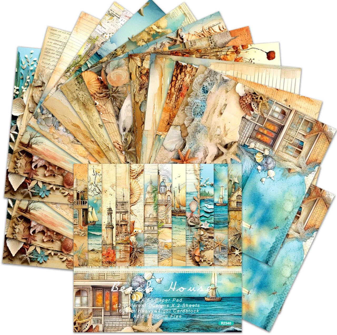 Amazon.com: BLEDS 24 Sheet Scrapbooking Paper 6"x 6", Scrapbook Paper ...