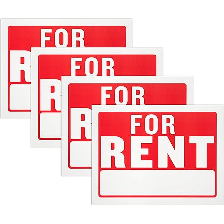 Home for Rent Sign with Arrow - House Shape Corrugated Sign Includes 24 ...