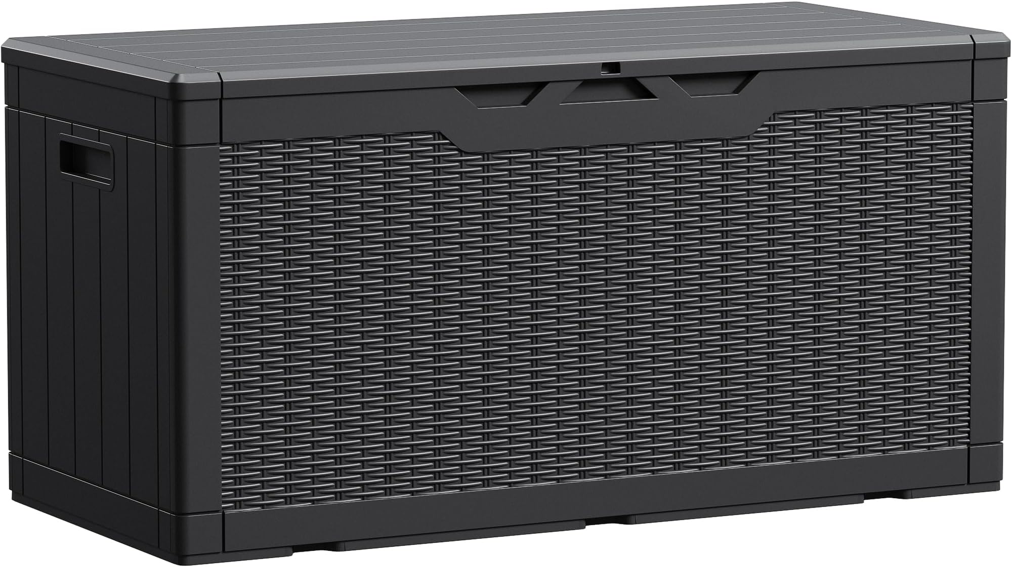 Amazon.com : Suncast DBW9200 Mocha Resin Wicker Deck Box, 99-Gallon ...
