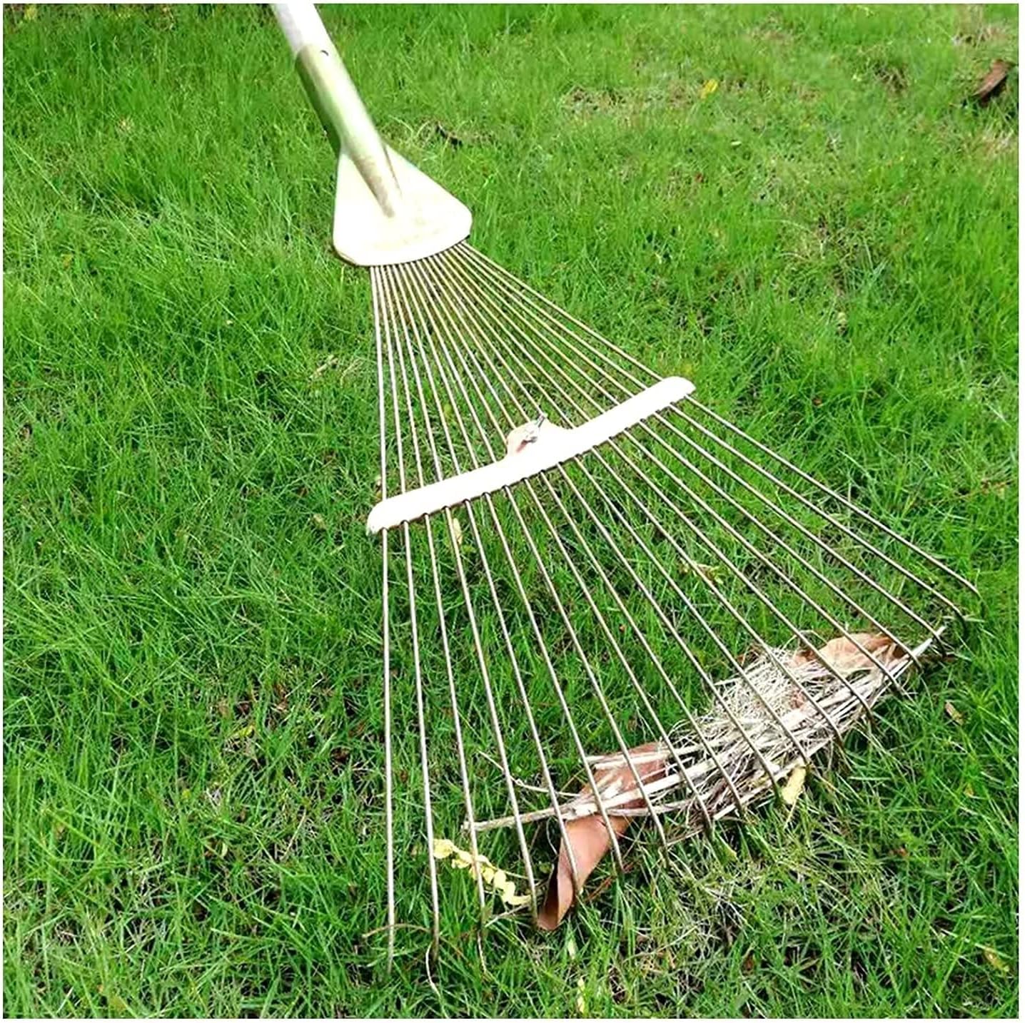 Amazon.com : FEINKA Adjustable Metal Leaf Rake, Garden Lawn Rake, Fan ...