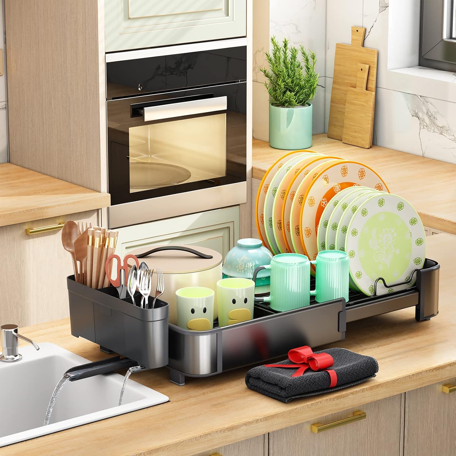 Amazon.com - Aluminium Dish Drying Rack, Expandable(14.9"-22.2") Dish ...