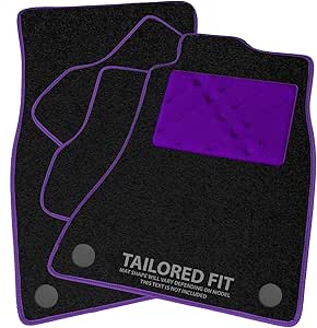 Car Mats FOR Renault Twingo 2007-2014 Black Carpet + Purple Ribbed Trim ...