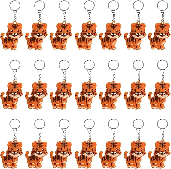 Amazon.com: iMagitek 24 Pack Tiger Keychains Safari Animal Keychains ...