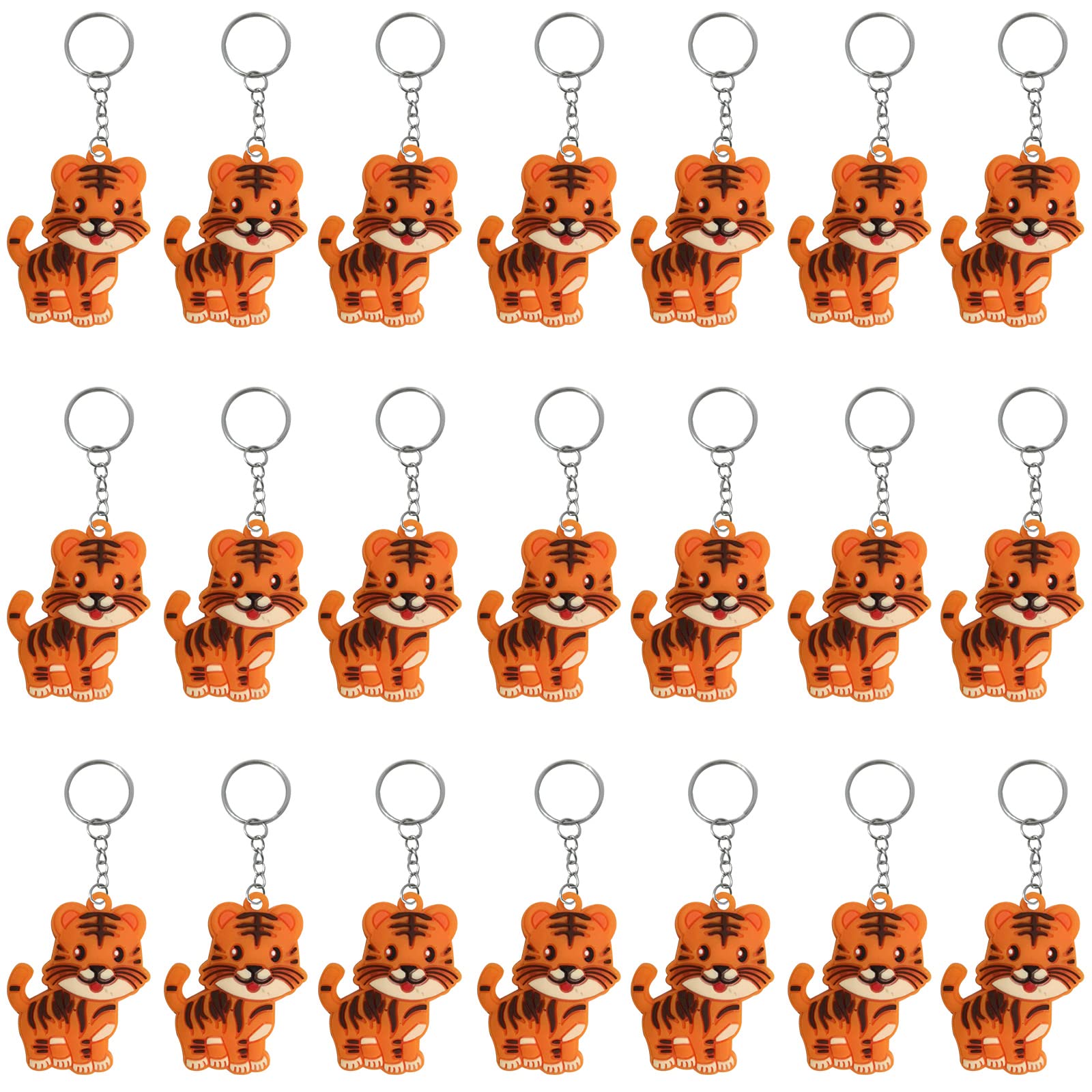 Amazon.com: iMagitek 24 Pack Tiger Keychains Safari Animal Keychains ...