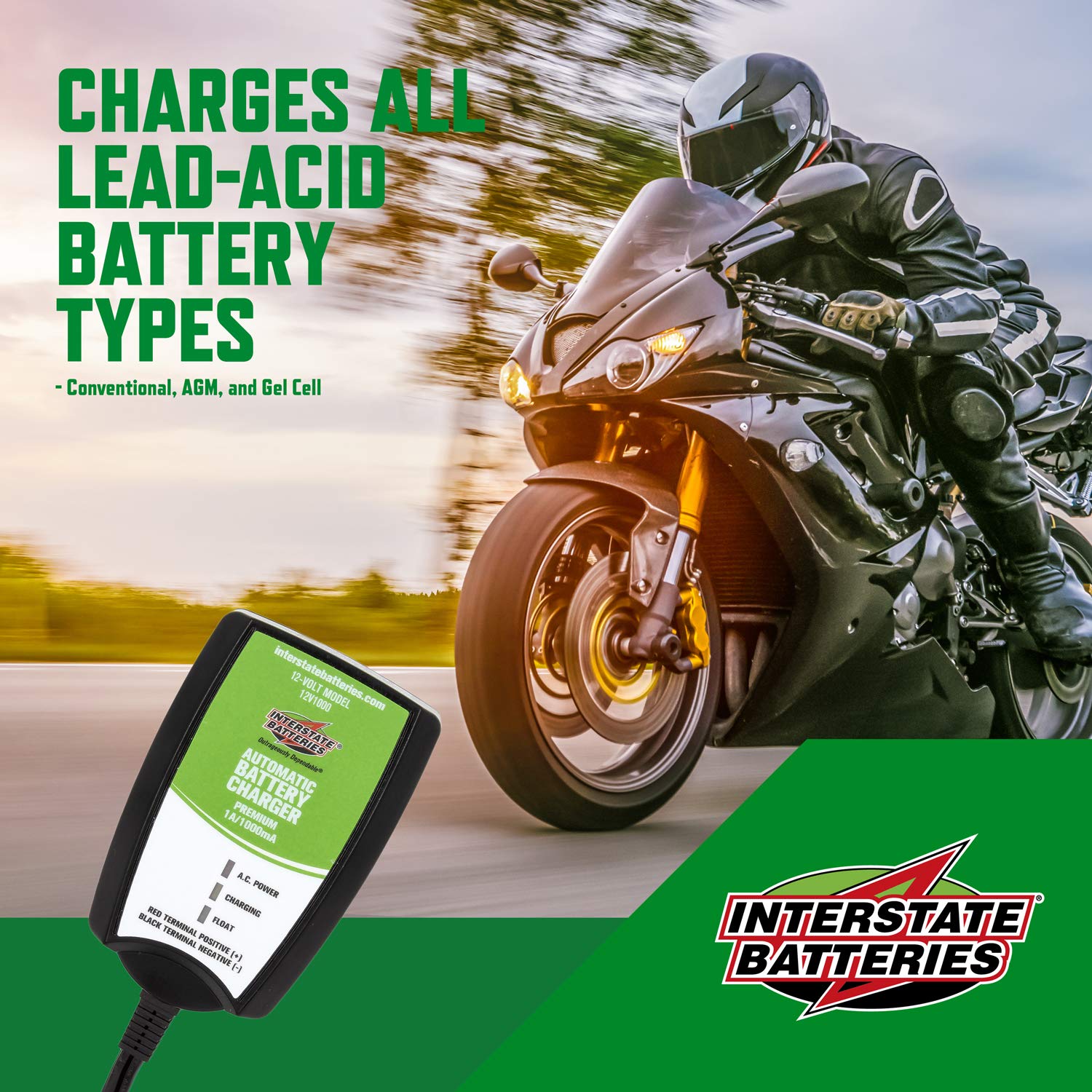 Snapklik.com : Interstate Batteries Powersports Battery Charger - 1.0 ...