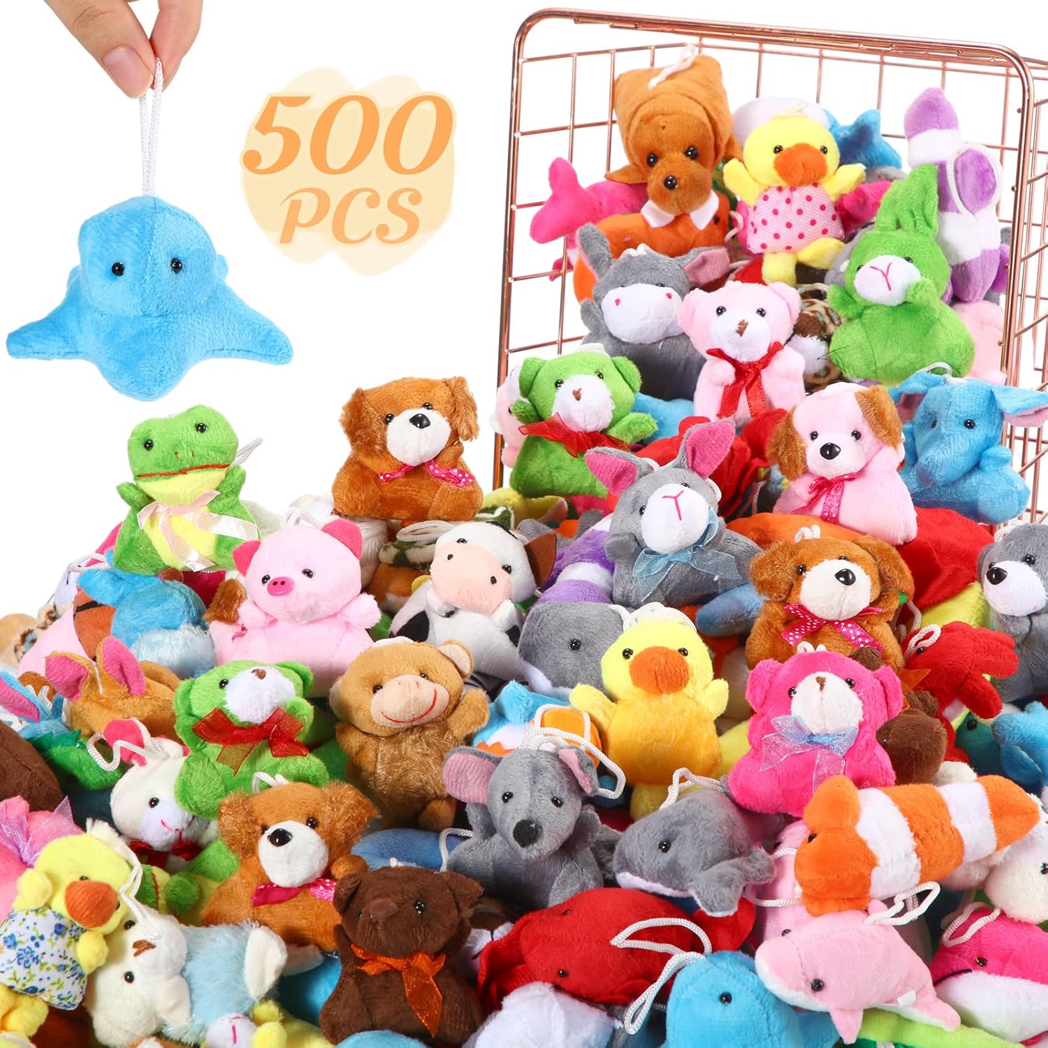 Amazon.com: Hungdao 500 Pcs Mini Stuffed Animals Toys Bulk Mini Animal ...