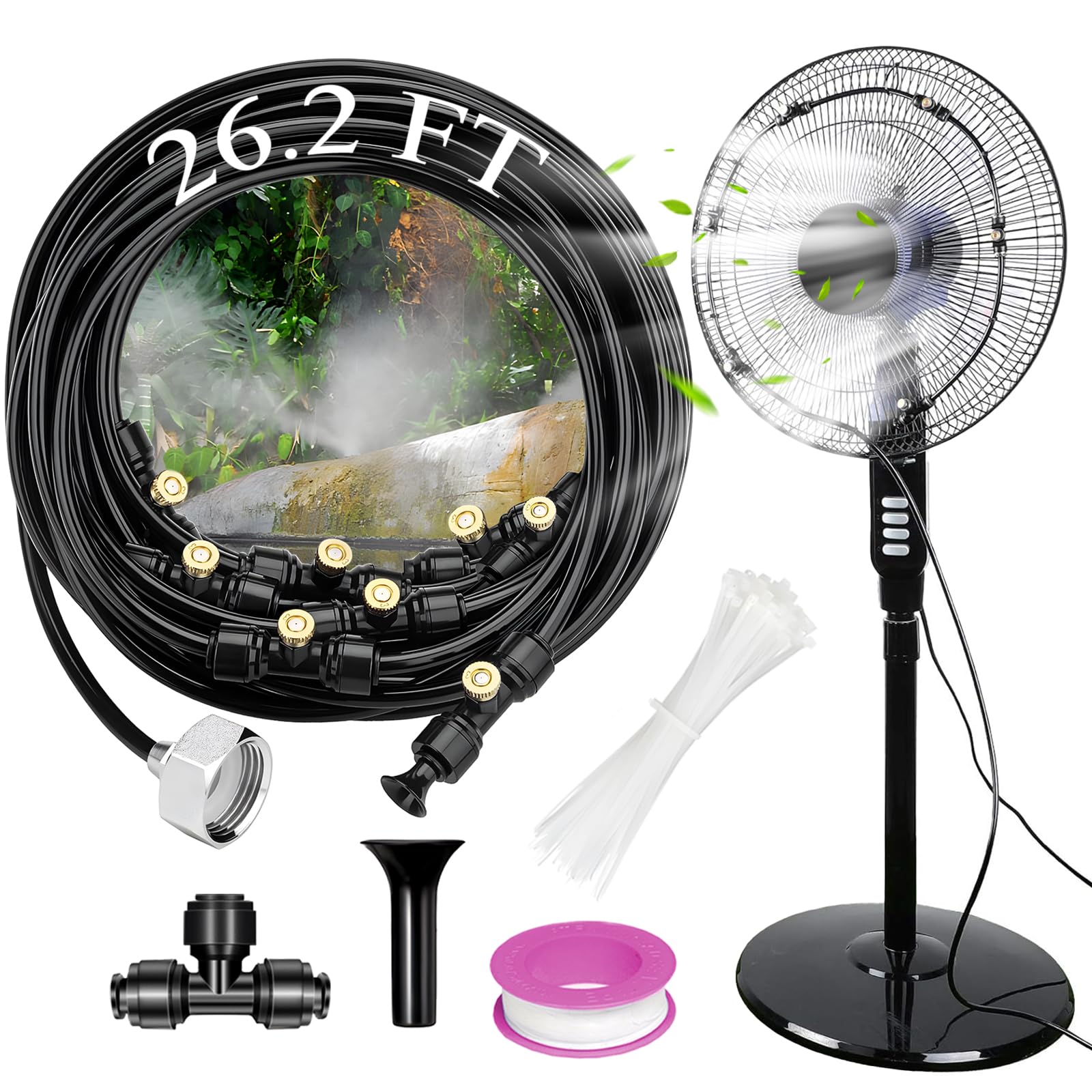 Snapklik.com : Outdoor Fan Misting System Kit, 26.2FT