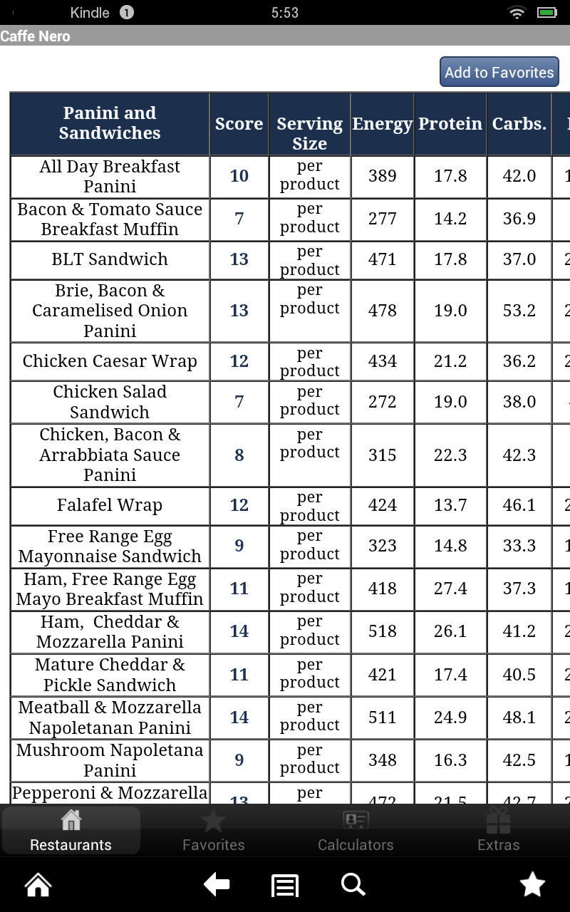 UK Fast Food Nutrition : Calories , Carbs Checker Plus BMI Calculator ...