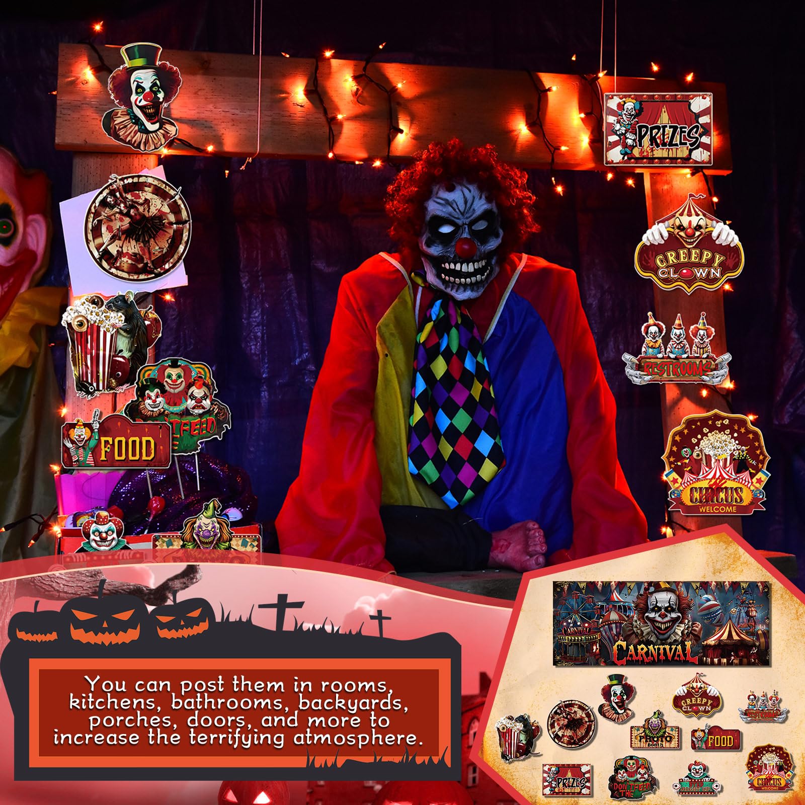 Hallowen Scary Carnival Props Containlol 20 Pcs Halloween Creepy