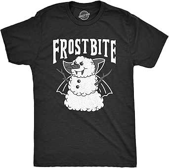 Amazon.com: Mens Frostbite Tshirt Funny Vampire Snowman Halloween ...